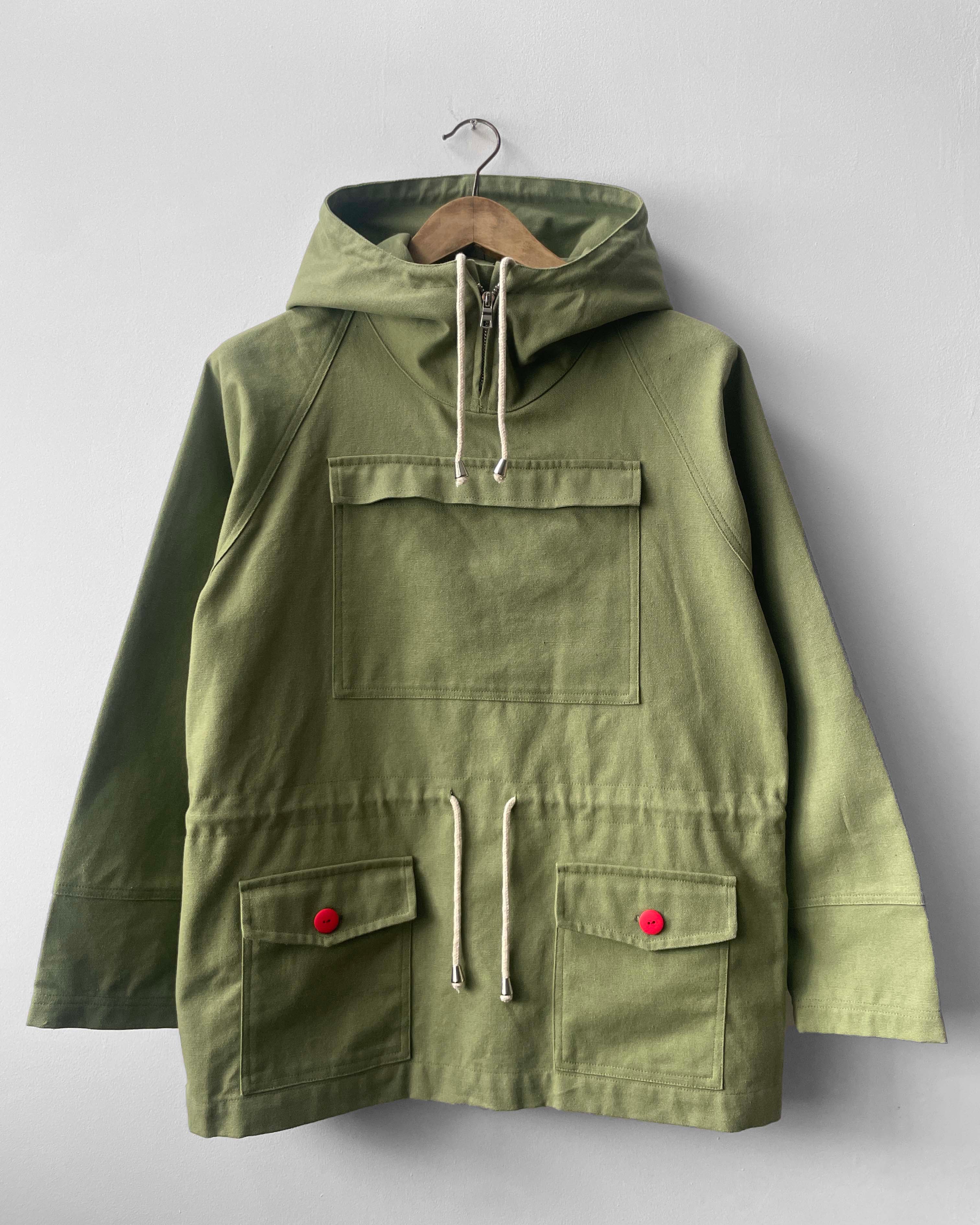 Green Cadet Smock Cotton Canvas Red Buttons – Wolf Clothing Collective Ltd