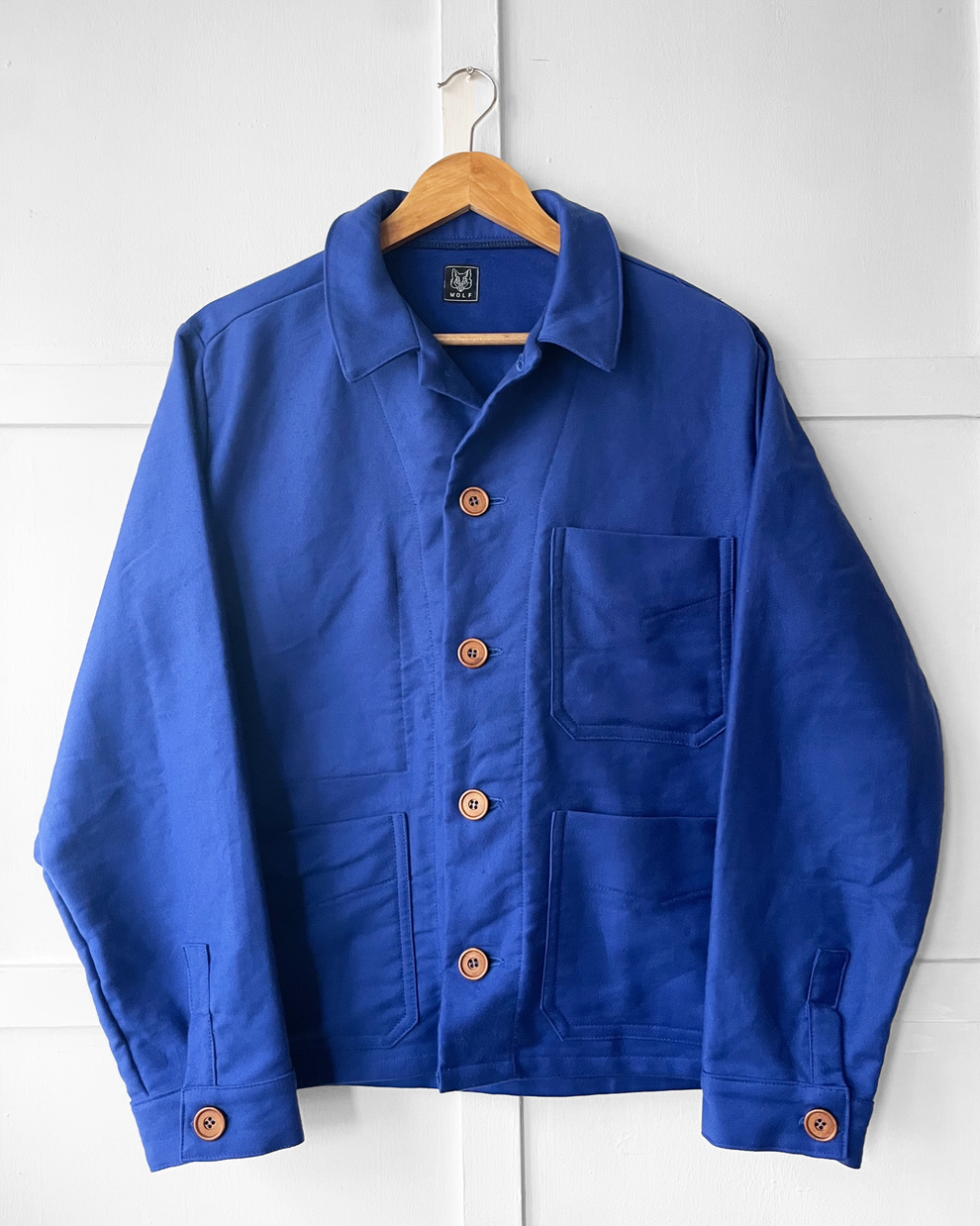 50s Moleskin French Chore Jacket French Bugatti Blue – Wolf Clothing ...