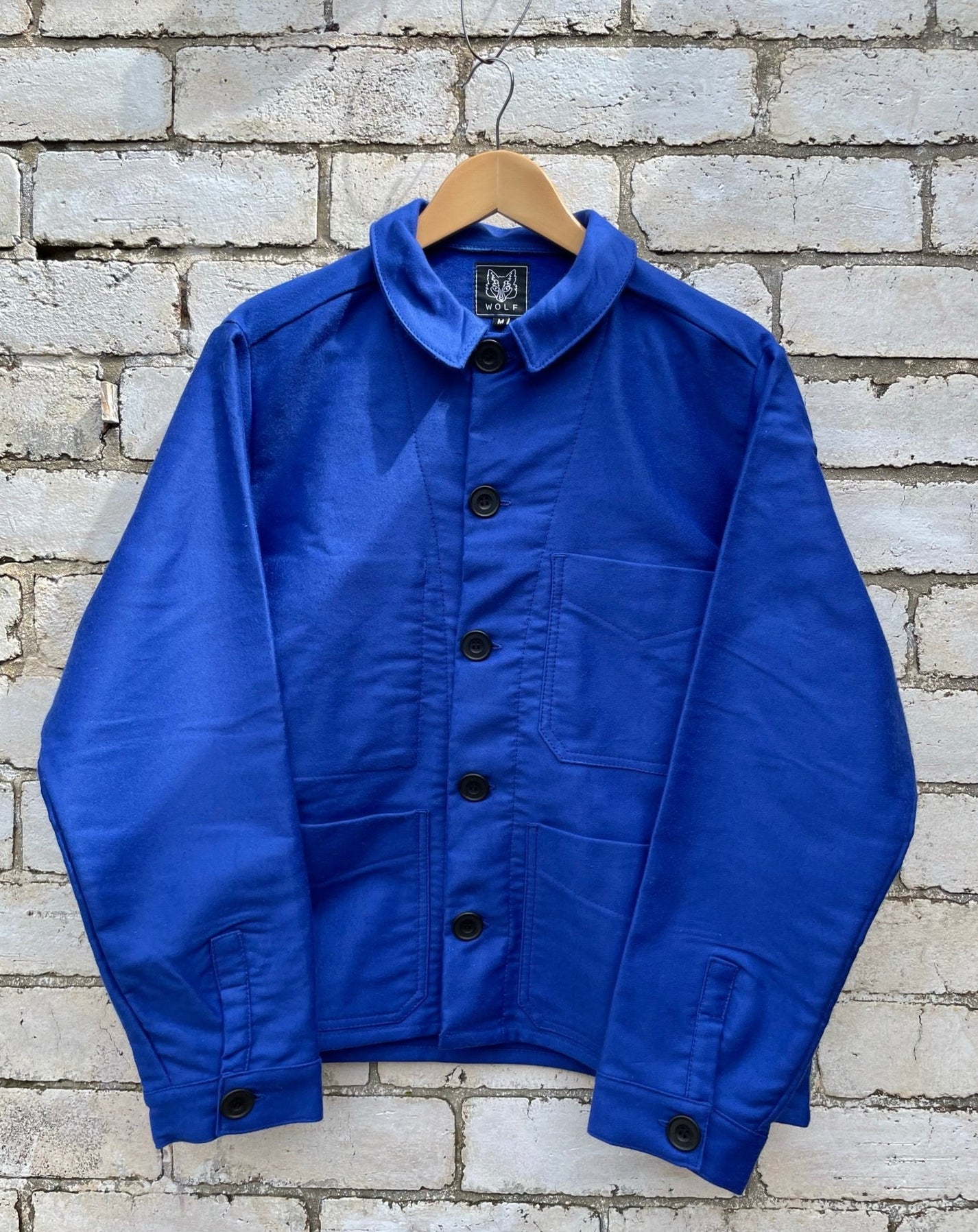 50s Moleskin French Chore Jacket British Bugatti Blue – Wolf Clothing ...