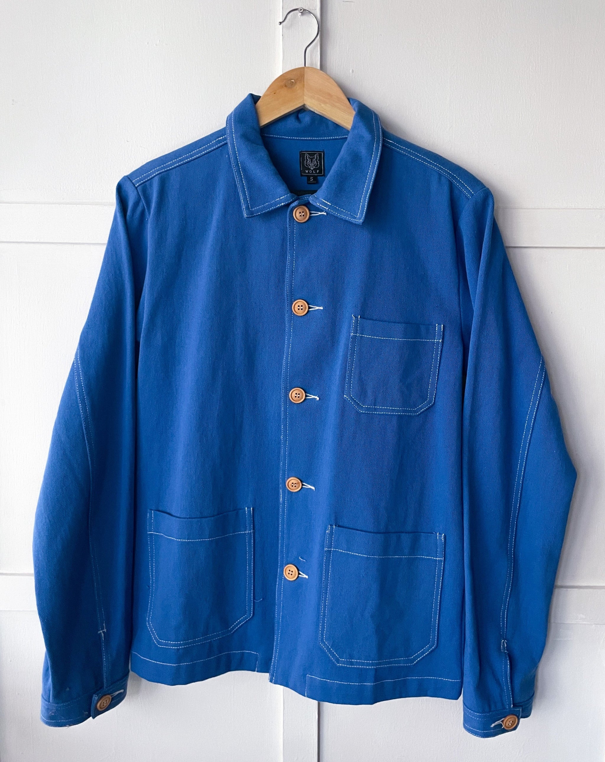 French Cotton Twill Chore Jacket Cobalt Blue – Wolf Clothing Collective Ltd
